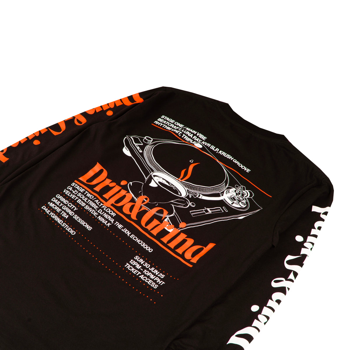 DAILY GRIND DRIP & GRIND LONGSLEEVES BLACK | Daily Grind Store PH