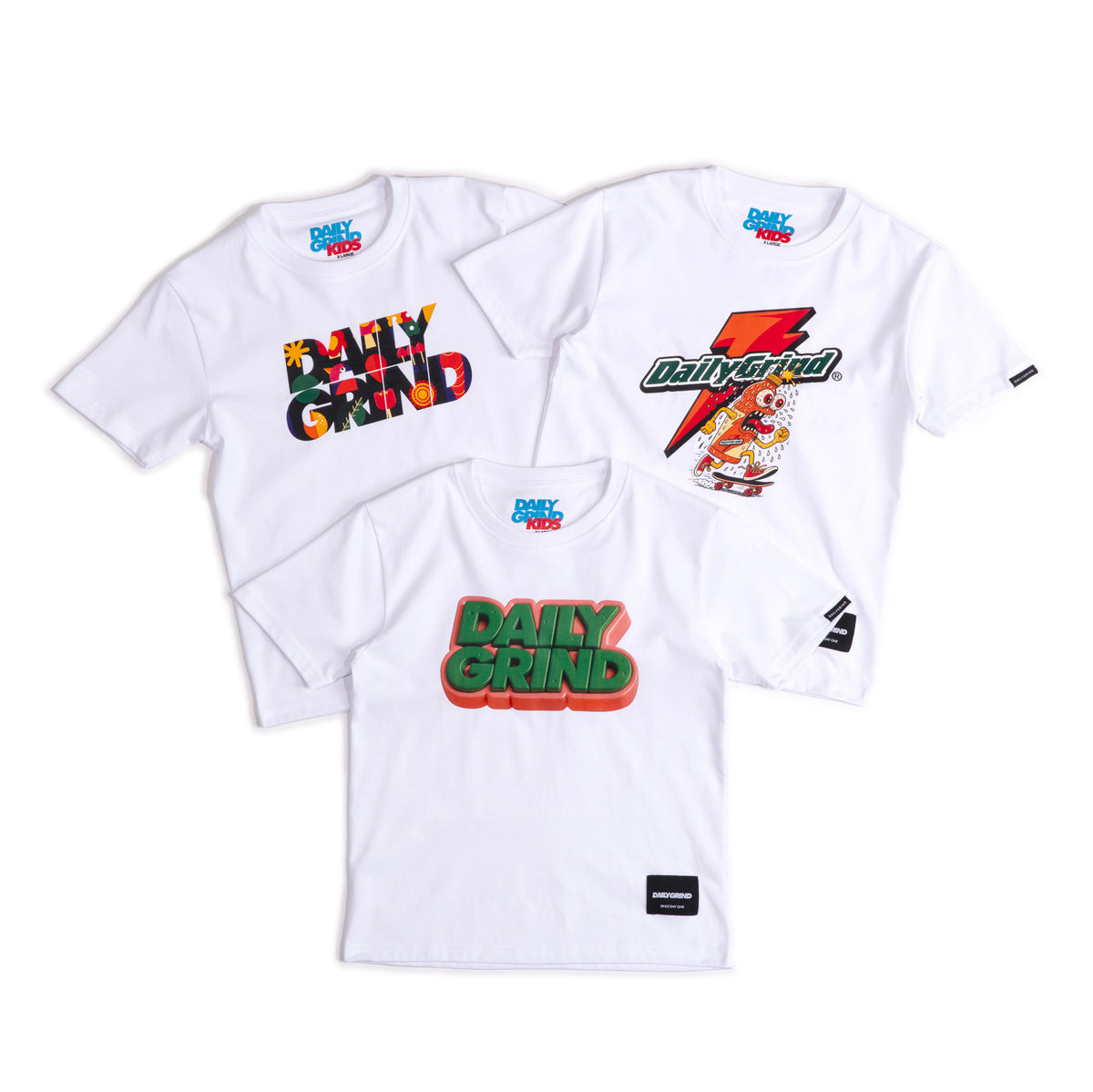 DAILY GRIND KIDS GRINDIE TSHIRT FOR KIDS WHITE | Daily Grind Store PH