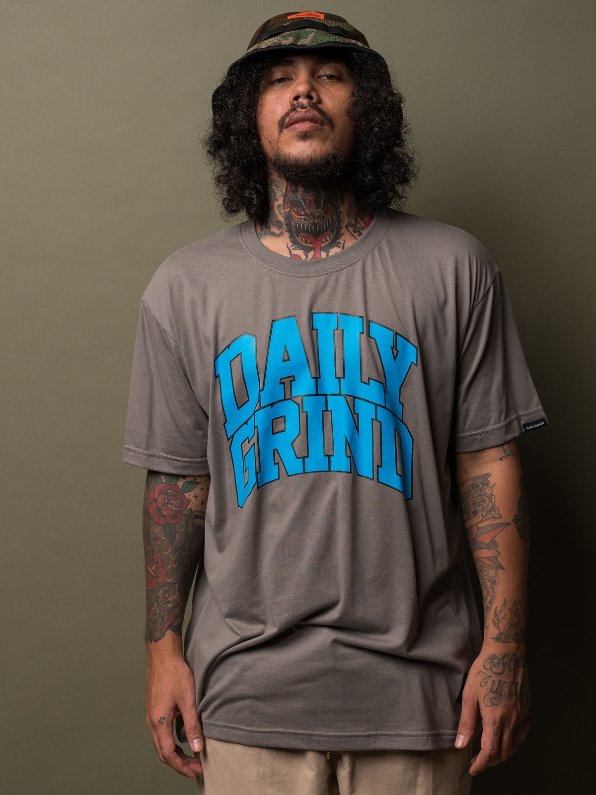 DAILY GRIND VARSITY TSHIRT GRAY | Daily Grind Store PH