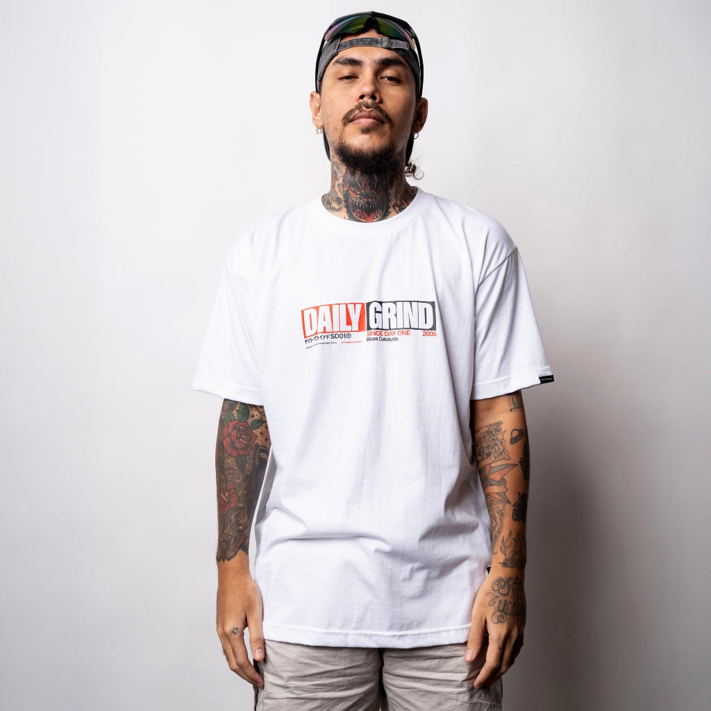 DAILY GRIND BLAZE LAYER TSHIRT WHITE | Daily Grind Store PH